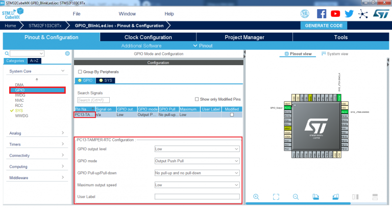 Lập trình GPIO nhấp nháy Led PC13 - STM32F103C8T6 - TAPIT