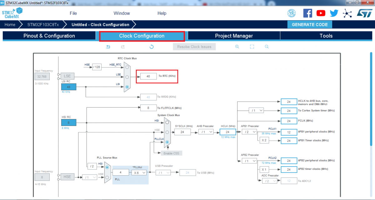 Real time clock (RTC) trên STM32F103C8T6 - TAPIT