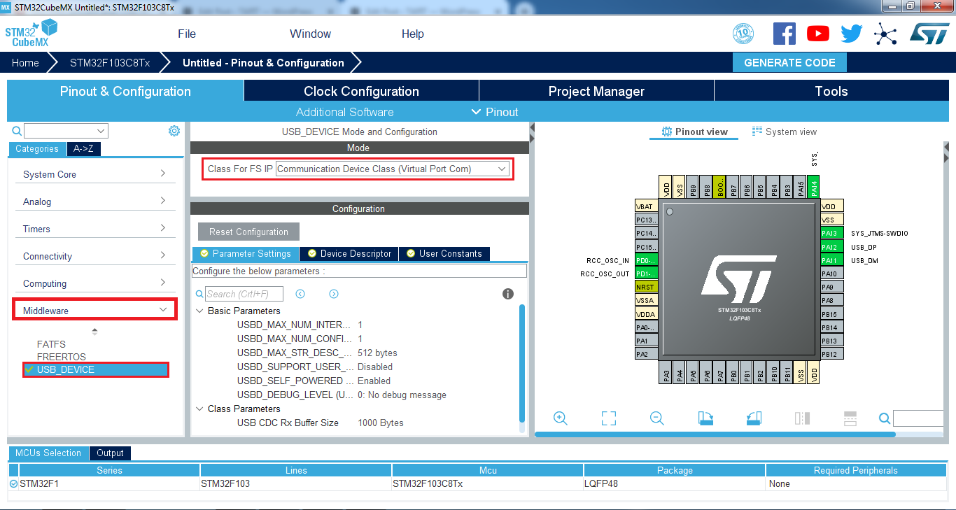 Giao tiếp STM32F103 với máy tính thông qua tính năng USB CDC - TAPIT